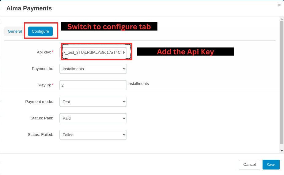 Addons :: Payment Gateways Integration :: Almapay payment method