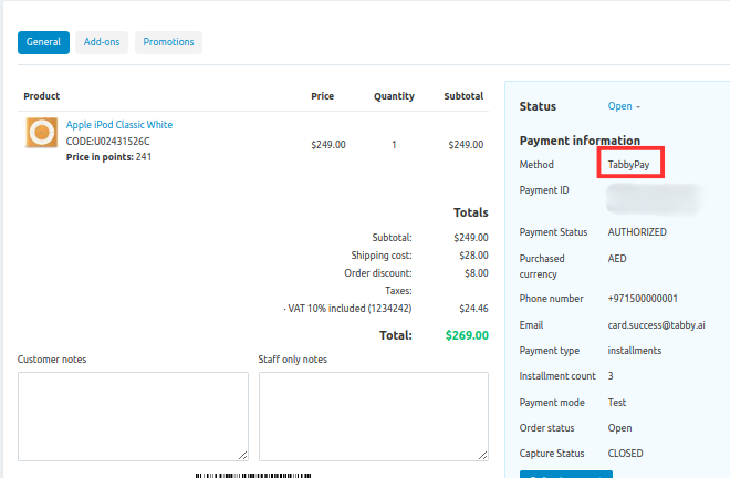 Tabby payment gateway for CS-Cart approved by tabby.ai