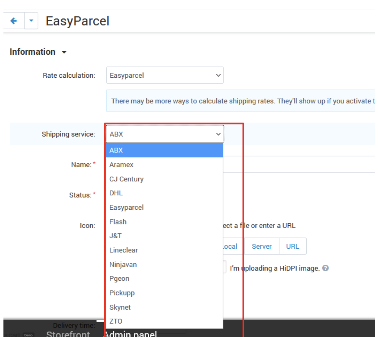 Addons :: Shipping Services Integration :: EasyParcel shipping CS-Cart add-on
